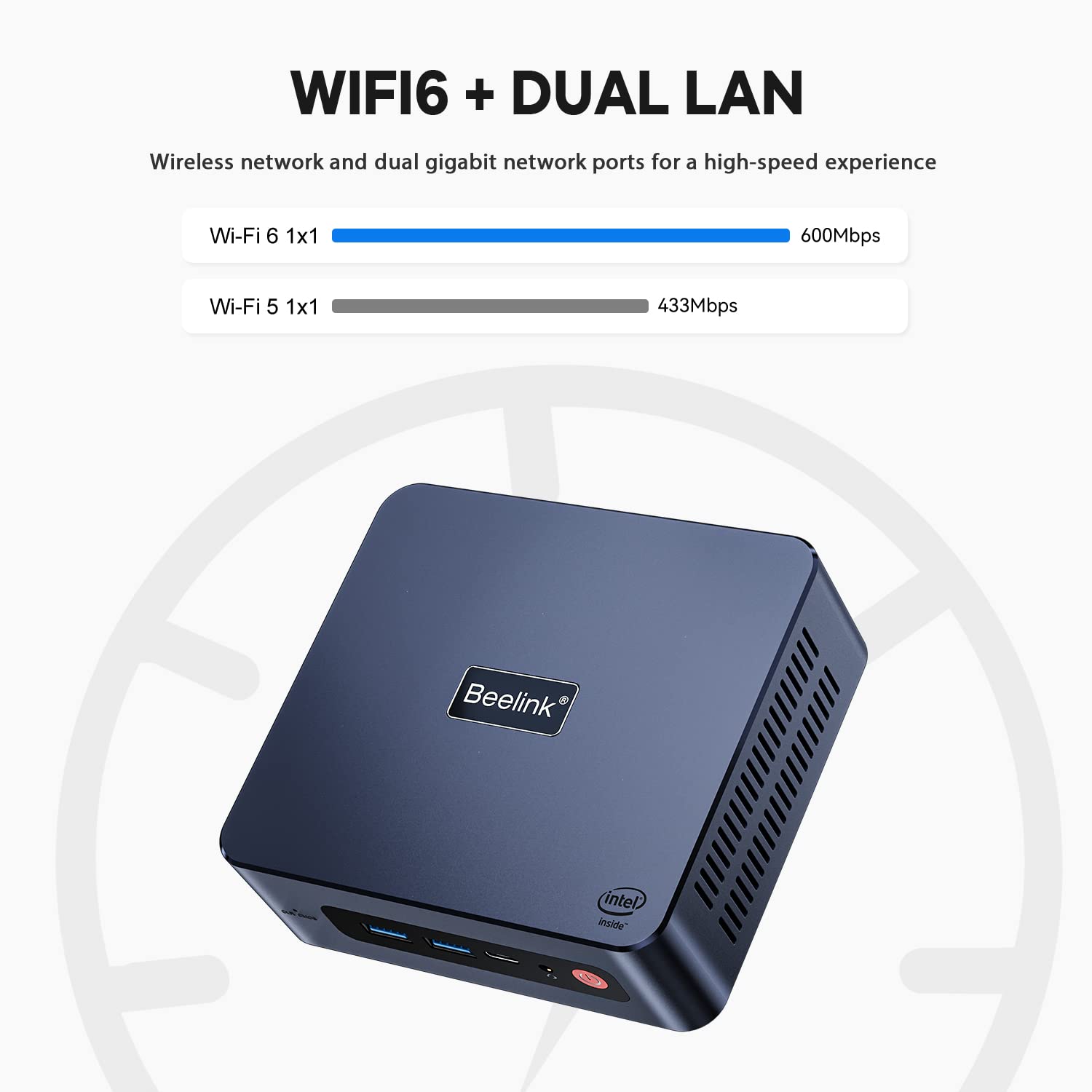 Beelink New 11th Intel N5105 Processor(Up to 2.9GHz), U59 Pro Mini PC with 16G DDR4/500GB SSD, Mini Desktop Computer Support Dual LAN & HDMI2.0/USB-C/4K@60Hz Output/WiFi5/BT4.0 for Home/Office/HTPC