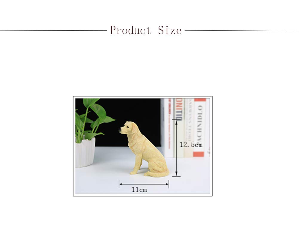 Labrador Golden Retriever Statue, Home Garden Art Sculpture Dog Model Car Seated Decoration Crafts Collection 4.72.55In,Black