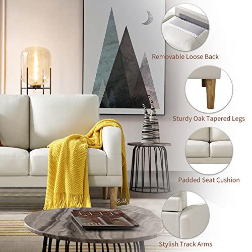 Husbedom 50"(W) Loveseat Sofa, Small Couch Sofas for Small Spaces, Living Room, Bedroom, Straight Arms,Easy,Tool-Free Assembly, Beige