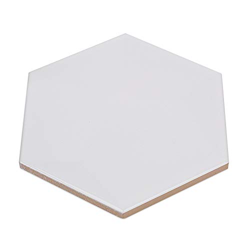 Bethlehem 3D Hexagon White 5.9" x 6.96" Polished Ceramic Wall Tile (1 Box Covers 5.4 sq. ft.)
