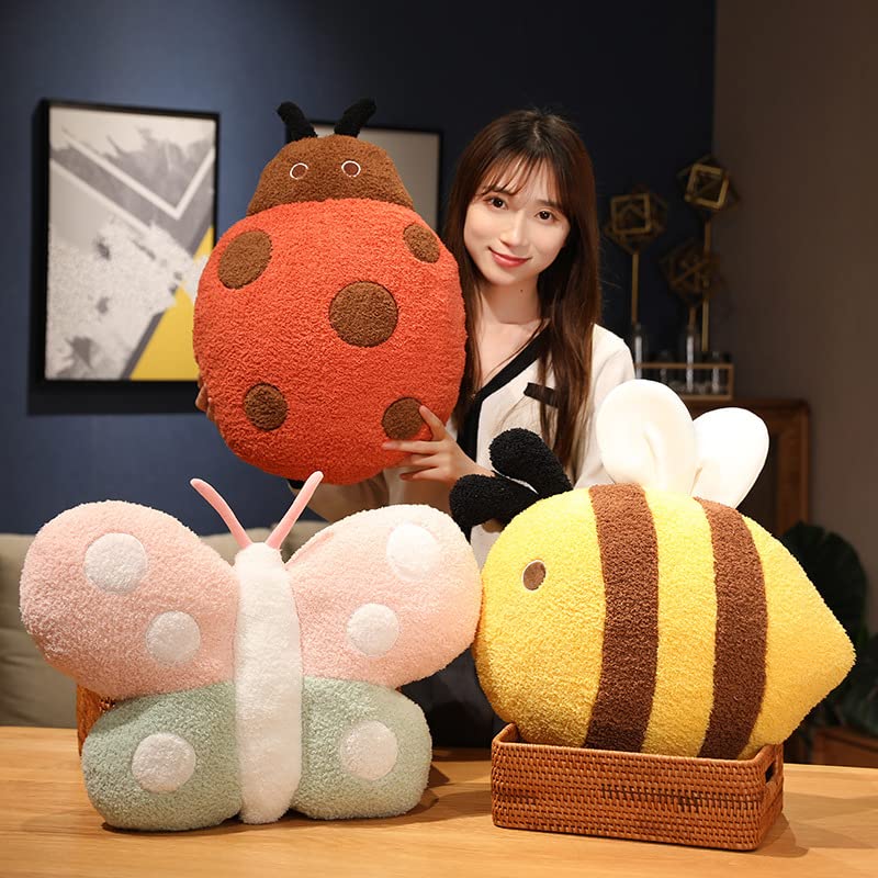 TONGSONG Cute Pillow Plush Ladybug Stuffed Animal Stuff Ladybird Plush Pillow Toys Kawaii Soft Lady Beetle Pillow Hugging Stuffed Ladybug Gift for Kids Home Decor¡