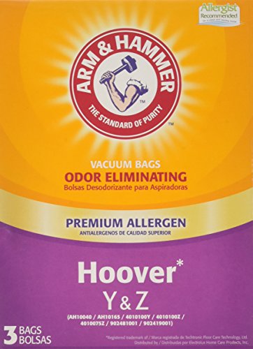 Arm & Hammer Vacuum Bags, Replacement for Hoover Type Y&Z Premium Allergen and Odor Eliminating - 3 pack