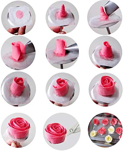 Cake Flower Nail Lifters Set Stainless Steel Baking Tools for Icing Flowers Decoration (White)