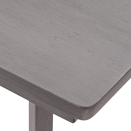 Bellemave 5 Piece Dining Table and Chair Set, Wood Rectangular Table with 4 Linen Fabric Chairs, Wood Kitchen Dining Set for 4 Persons, (Gray & Linen Fabric)