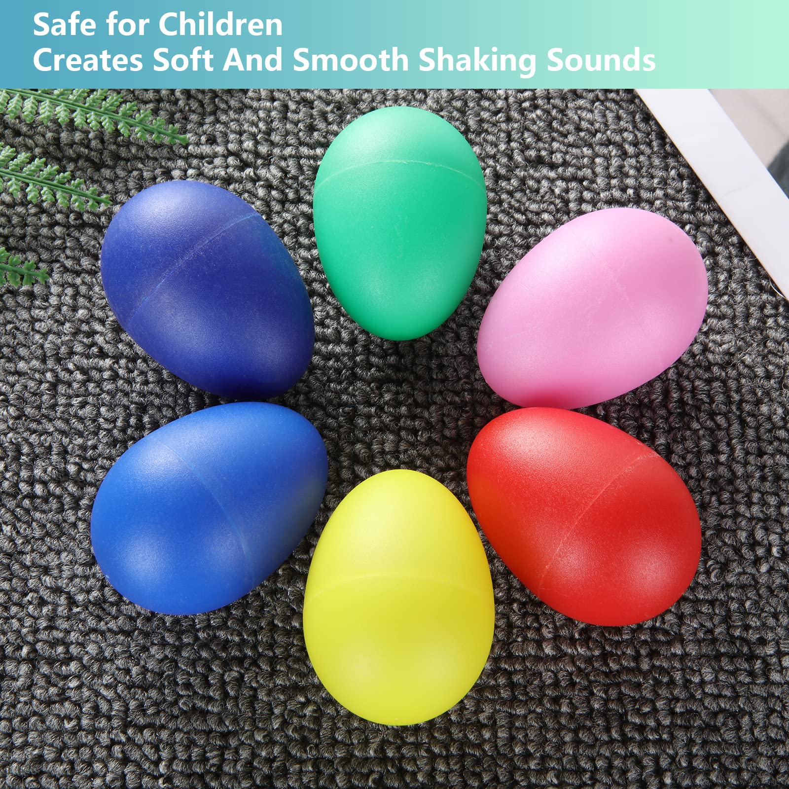 LIVTE 60 Pcs Plastic Egg Shakers Musical Maracas Eggs for Classroom Music or Playing at Home (Blue, Red, Yellow, Green, Pink, Dark Blue)