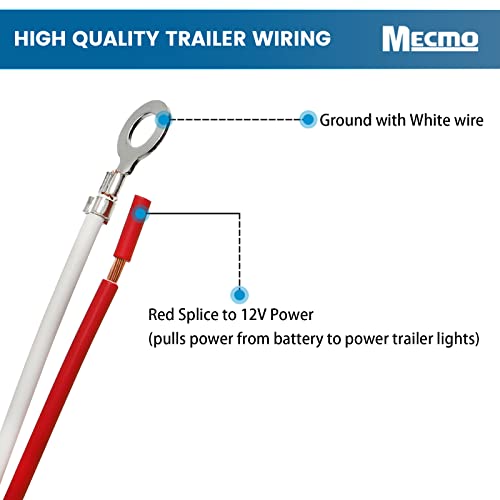 MECMO 4 Way Flat Trailer Wiring Harness for 2011-2014 Toyota Sienna & 2011-2020 Sienna SE, 56106 T-Connector, Plug-in Simple Vehicle-Side 4-Pole Flat Trailer Hitch Wiring