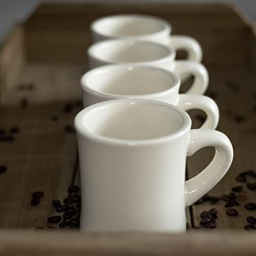 COLETTI Off White Coffee Mugs Set Of 4 β Diner Coffee Mug 11 oz β Mug Set, Stoneware Coffee Mugs, Coffee Cups Ceramic β Diner Coffee Mugs Heavy Retro Style β Dishwasher & Microwave Safe