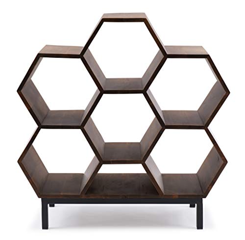 Powell Bianca Hazelnut Honeycomb Bookshelf