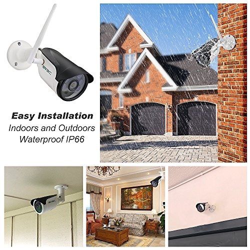 SV3C WiFi Camera Outdoor, IP Wireless 1080P Full HD Security Home Surveillance Camera, IP66 Waterproof, Night Vision, Motion Detection, Support Max 64GB SD Card(Not Included)
