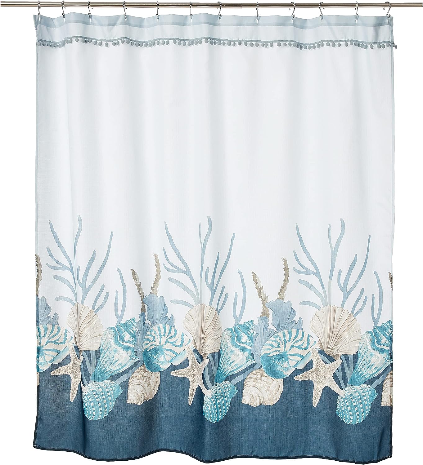 Avanti Linens - Fabric Shower Curtain, Oceanscape Inspired Bathroom Decor (Blue Lagoon Collection)