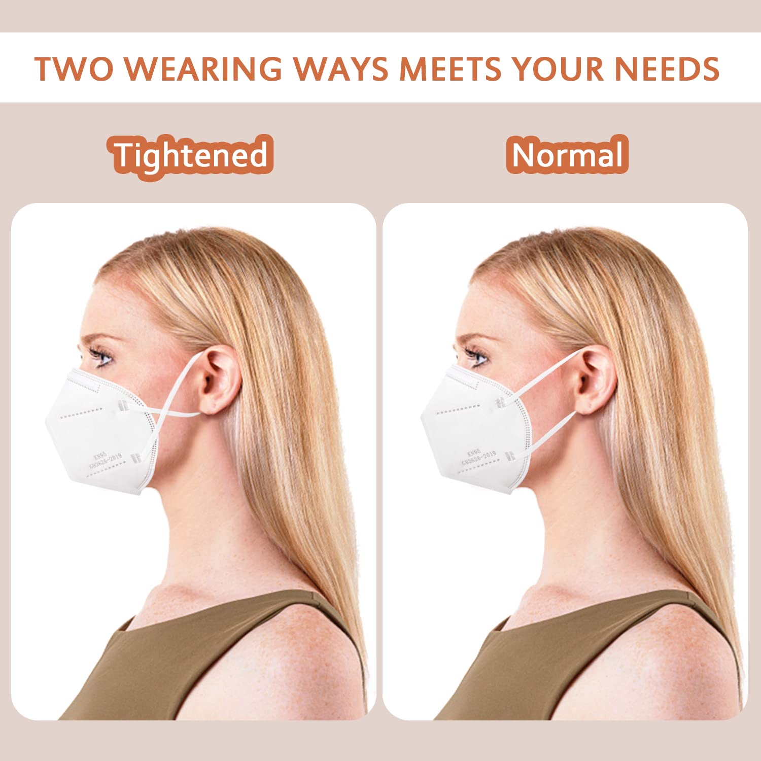 Borje KN95 Face Masks 50 Pcs, 5-Ply Protection Multicolor KN95 Mask, Disposable Face Masks for Adults