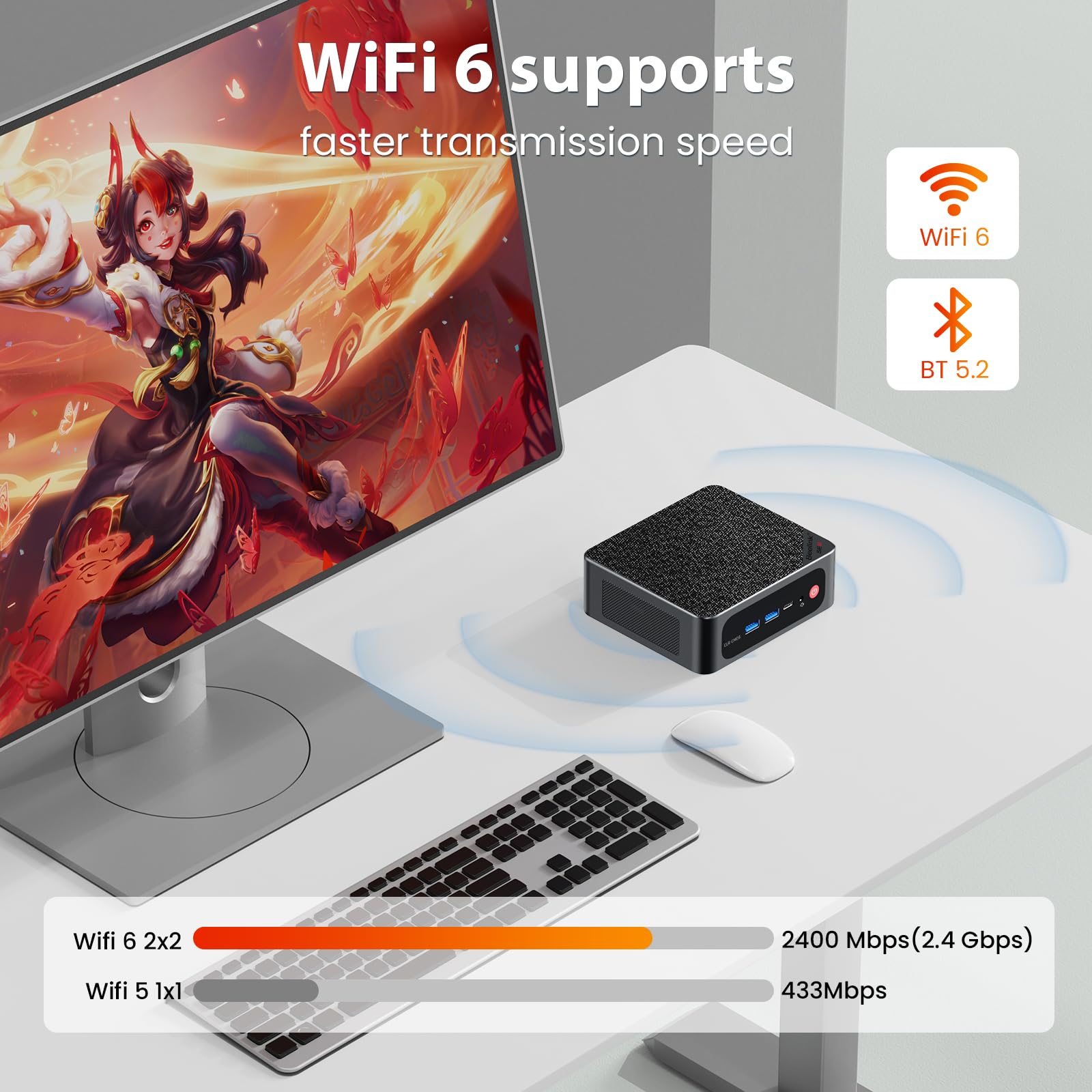 Beelink Mini PC AMD Ryzen 7 5800H (up to 4.4GHz) Mini Computer, SER5 MAX 16GB DDR4 RAM 500GB M.2 PCIe SSD, TDP 54W Mini Desktop WiFi6 BT5.2 Triple Display HDMI+DP+Type-C Office Computer Home Computer