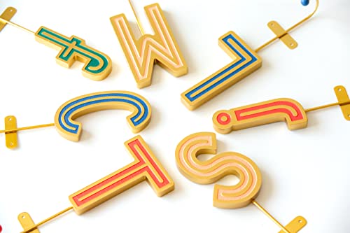 COLLECTIVE HOME - Monogram Wall Hooks, Wall Mounted Hooks for Hanging, Wood Letters for Wall Decor, Home-Bedroom-Livingroom Gold Decor, Decorative Wall Hangers for Coat, Scarf, Bag(S)