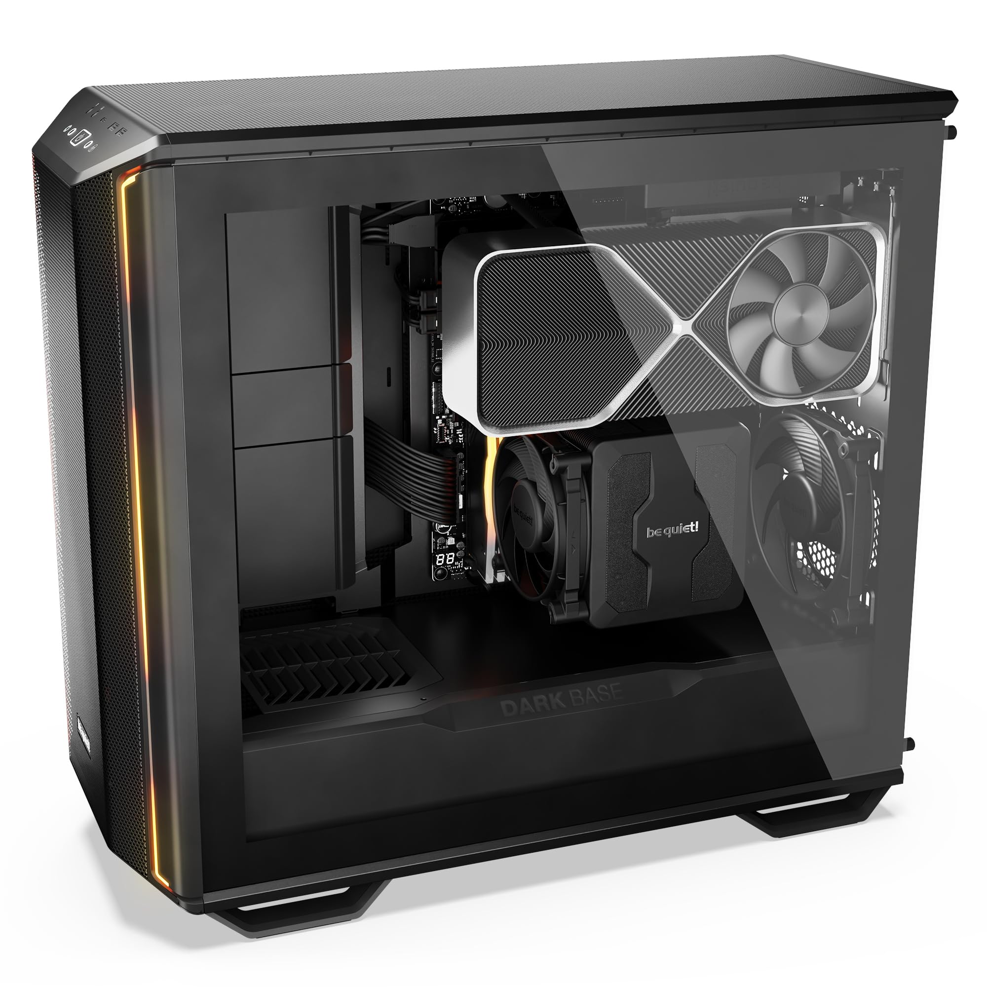 be quiet! Dark Base 900 ATX Full Tower PC Case | 3 Pre-Installed Silent Wings 3 Fans | Orange/Black | BG010
