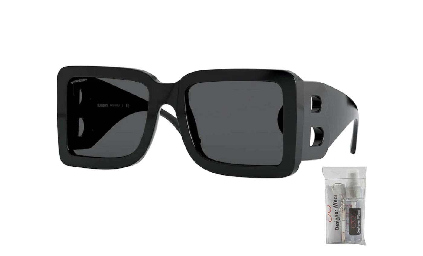 BE4312 300187 55MM Black/Grey Square Sunglasses for Women + BUNDLE with Designer iWear Eyewear Kit