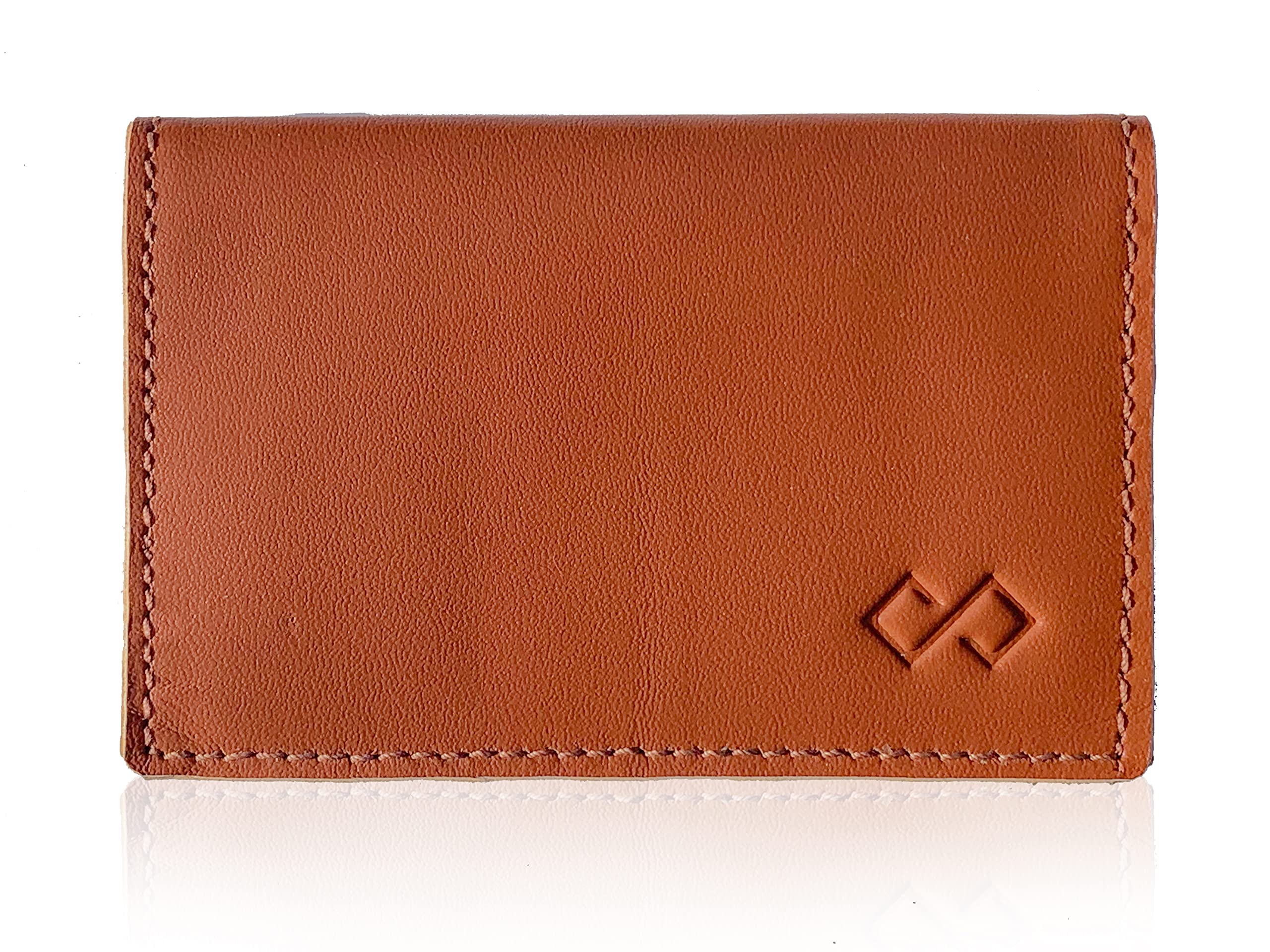 Leather Infinity Wallet - Minimalist Wallets for Men and Women (Cognac)