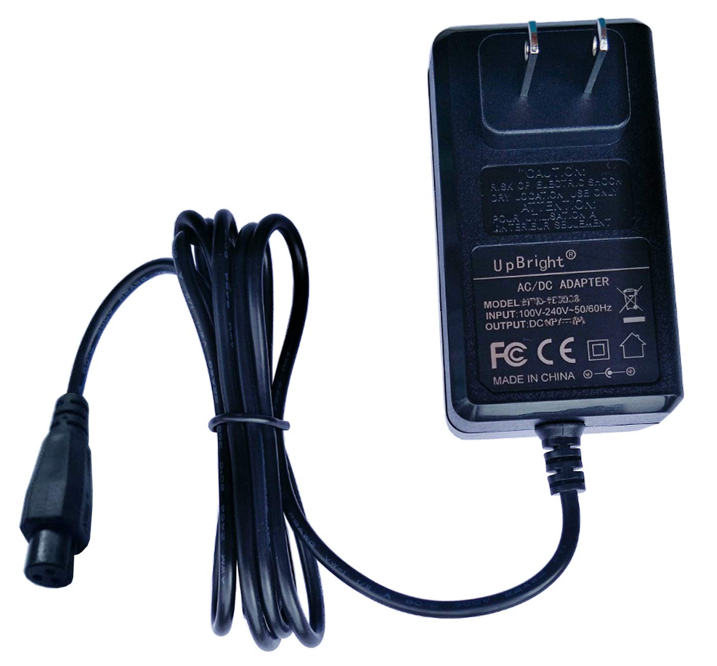 UpBright 3-Prong 42V AC/DC Adapter Compatible with Jetson Rogue JROGU All-Terrain Hoverboard Light Up Wheels Balancing Scooter Lithium Battery Hover Board JROGU-BLK 42VDC 1A Power Supply Cord Charger