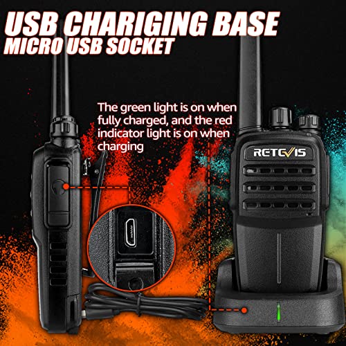 Retevis RT40B Walkie Talkies Long Range for Adults,Rechargeable 2 Way Radios with Built-in High Power Speaker, Lightweight with Emergency Alarm, Portable Two Way Radios (6Pack)