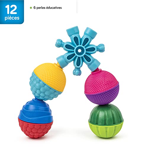 Lalaboom 12 Piece Baby Toddler Beads β Montessori Educational Shape and Color STEM Construction Toy 10 Months to 3 Years - BL100, Multicolor