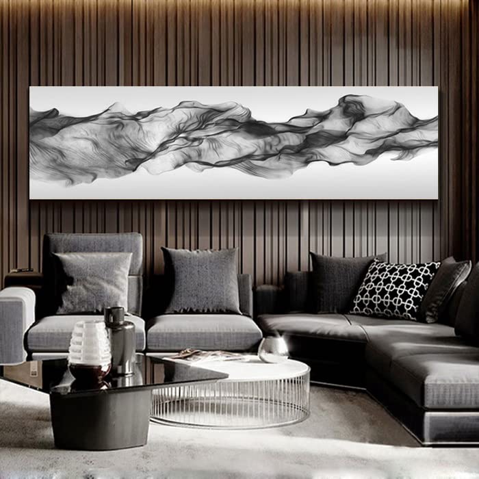 Black and White Line Art Abstract Canvas Painting Modern Wall Decor