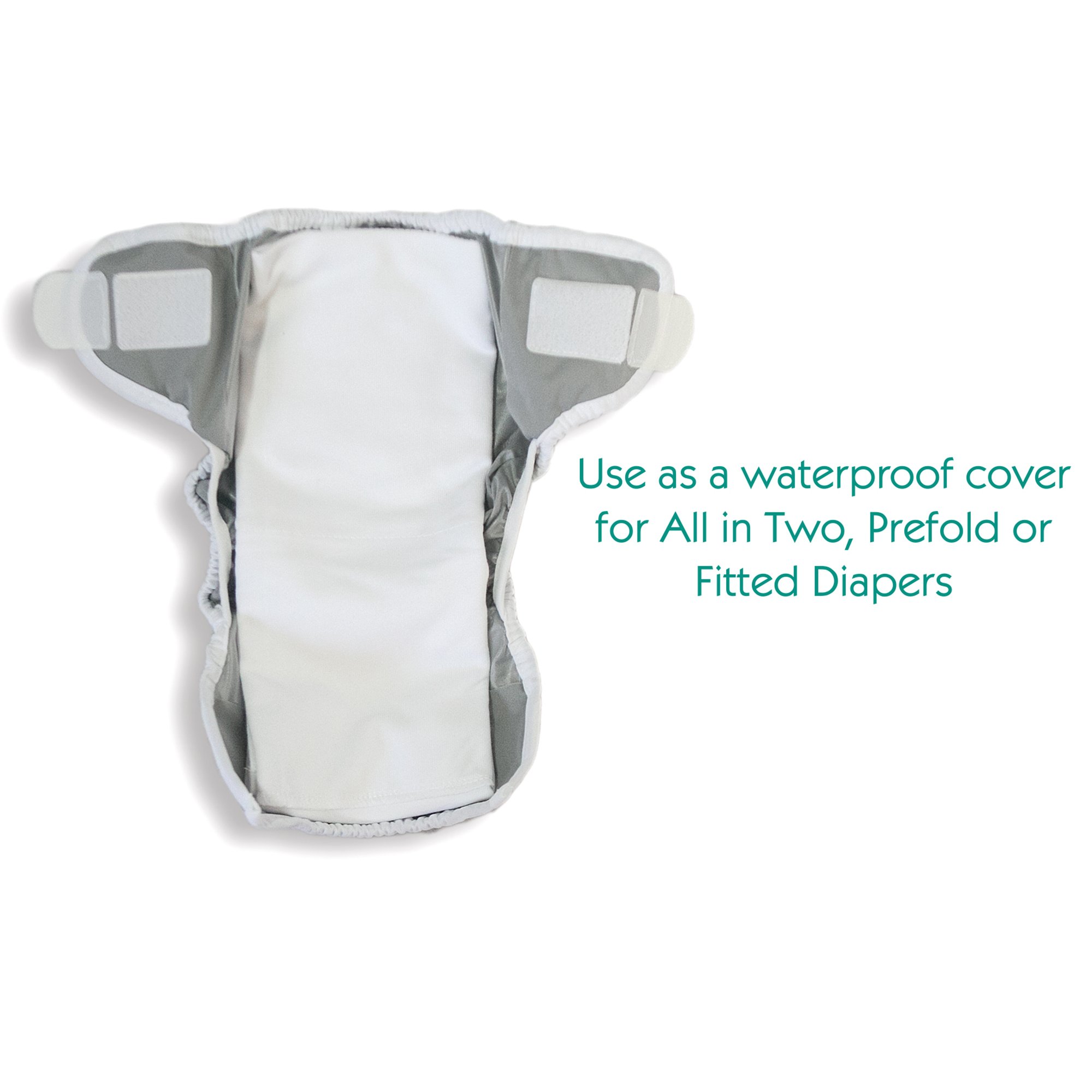 Thirsties Reusable Cloth Diaper Cover, Hook & Loop Closure, White, X-Small