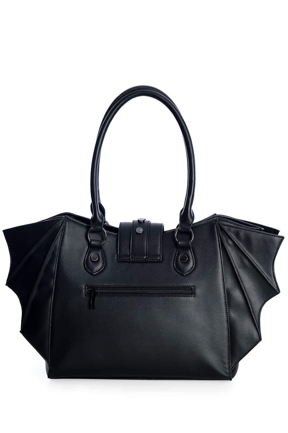 Lost Queen Women's Gothic Annabelle Bat Handbag Winged Crossbody Purse Black Shoulder Bag