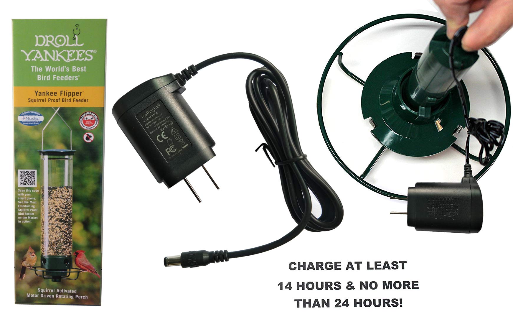 UpBright 4.5V 5.2V AC/DC Adapter Compatible with Yankee Flipper DSC-3PFB-05 FUS 052055 DSC-3PFB-05FUS FUS052055 Bird Feeder Droll Yankees DSA-6PG-05 DV4530 DV-4530 4.5VDC 5.2VDC Power Supply Charger