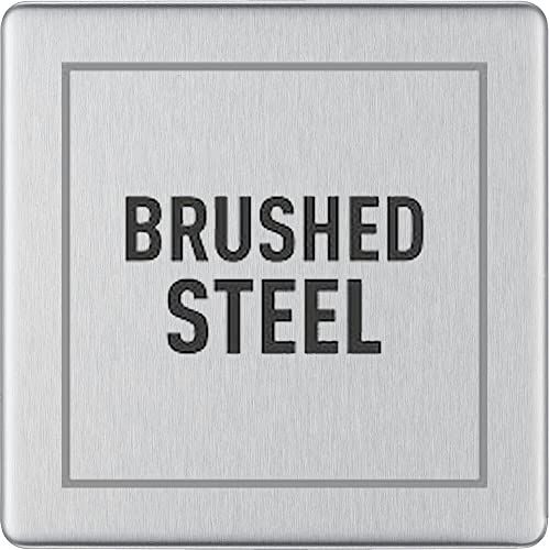 BG Electrical FBS83P-01 Screwless Flat Plate 400W 3 Gang 2 Way Push Dimmer Switch, Brushed Steel, 400 W