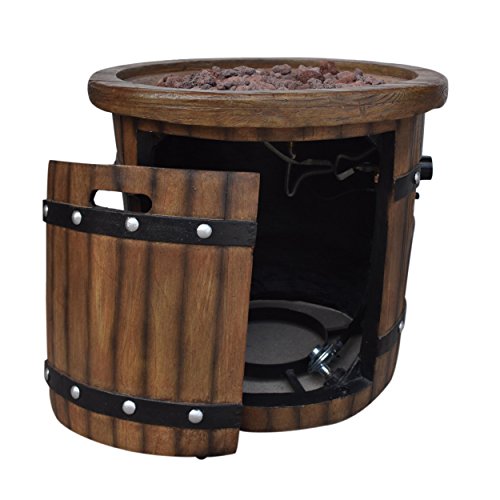 Christopher Knight Home Muriel Outdoor 25" Light-Weight Concrete Round Fire Pit 40K BTU, Dark Brown