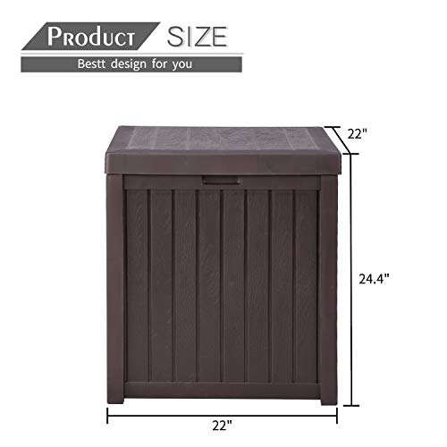 COVERONICS 51 Gallon Patio Medium Deck Box Lightweight Outdoor Stroage Box Weather Resistant Garden Stroage Container for Patio Furniture Cushions, Pillows, Garden Tools and Pool Toys