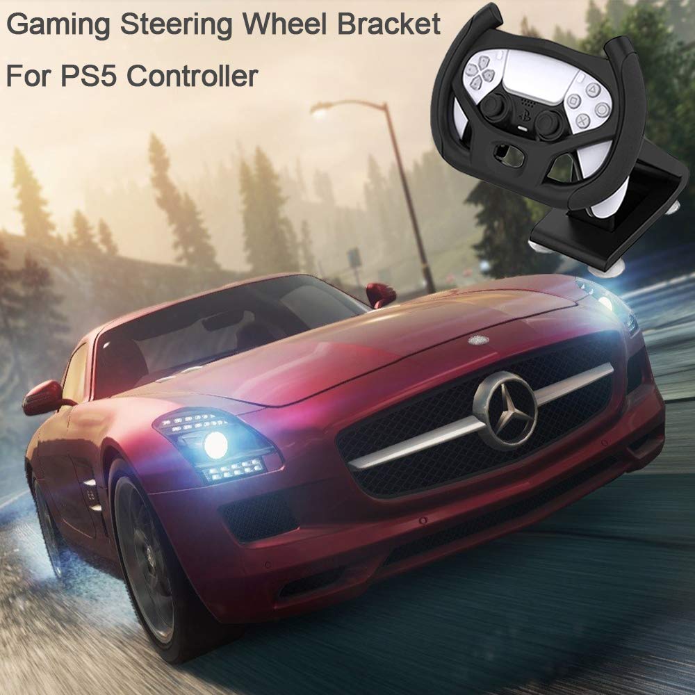PS5 Gaming Racing Wheel, Meagadream Steering Wheel with4 Table Suction Cup for Sony PlayStation 5 Dualsense Controller (Controller Not Included)