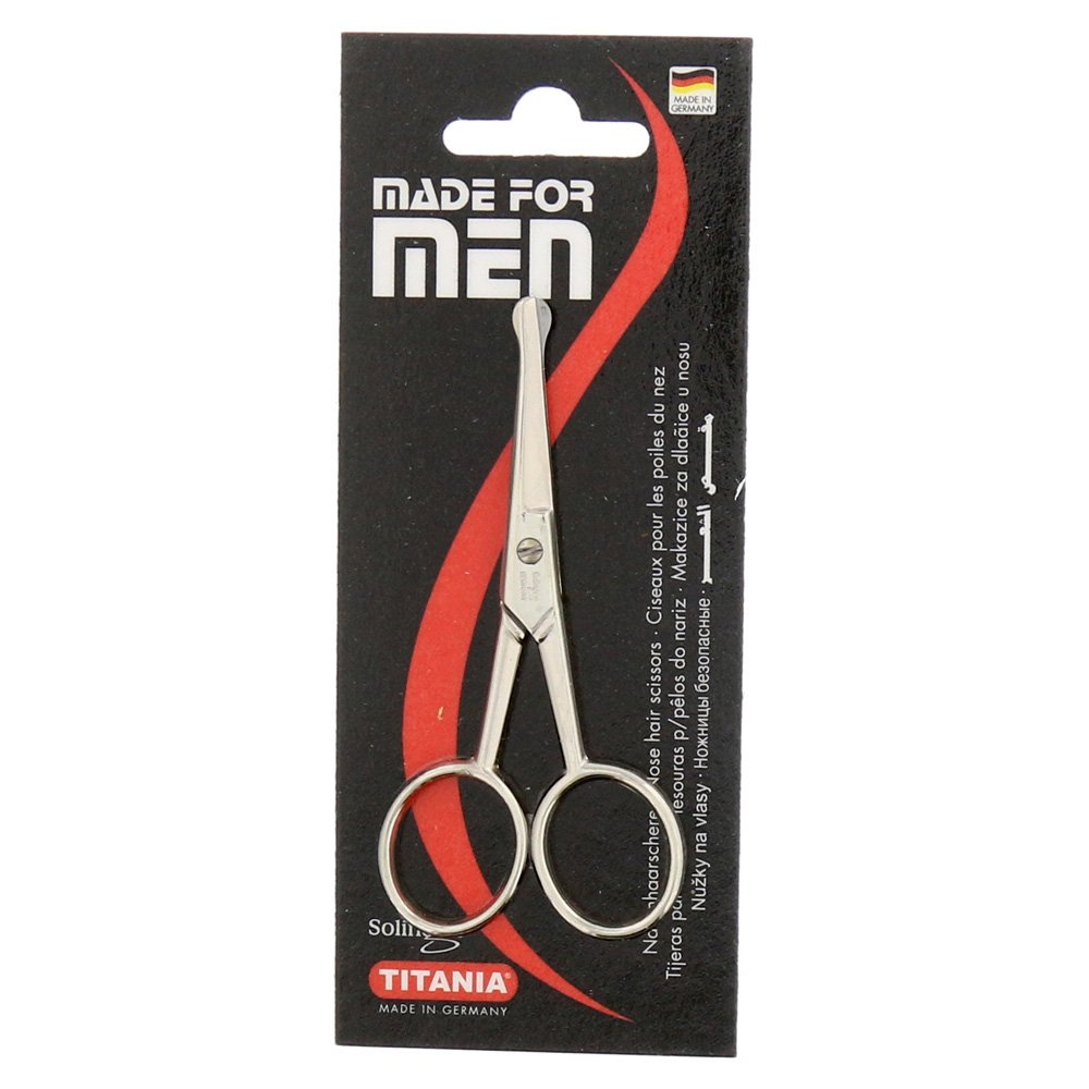Titania Germany Solingen Quality Nose Hair Scissors - Corrosion Resistant w/ Blunt End - Helps Protect Sensitive Areas for Men & Women - Made In Germany