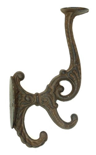 FixturesFirst Solid Cast Iron Victorian Coat Hook - Set of 2
