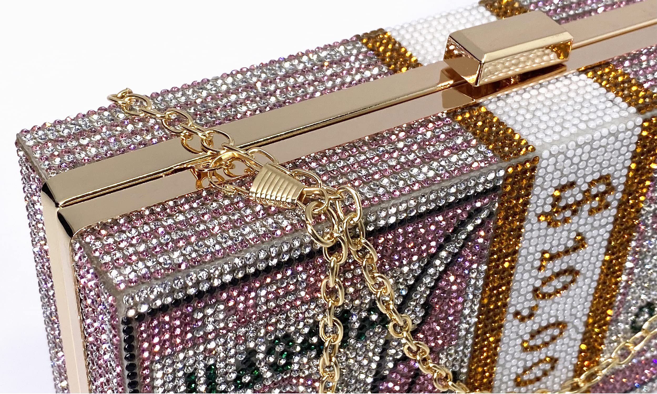 Beilaidisi Womens Evening Bags Dollar Money Clutch Purse Rhinestone Glitter Crossbody Shoulder Bag Large