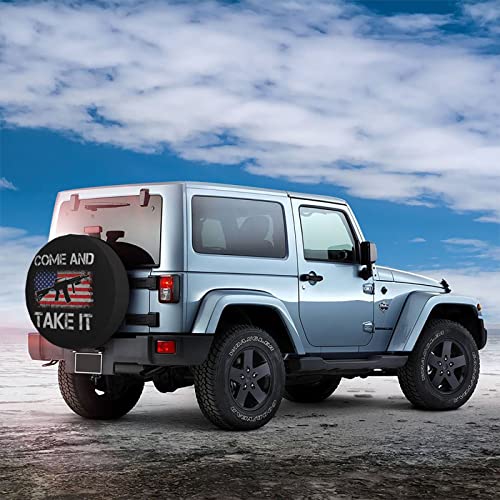 Come and Take It Funny Tire Cover Universal Fit Spare Tire Protector for Truck, SUV, Trailer, Camper, Rv