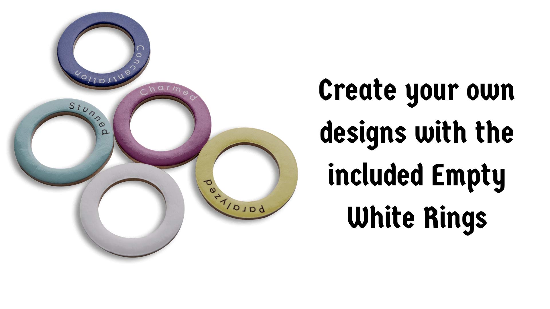 Hexers RPG Status Markers, Track Conditions Effects Spells with Simple Rings, Compatible with Dungeons and Dragons D&D DND Pathfinder Role-Playing, 80 pcs, Dry Erase Customizable