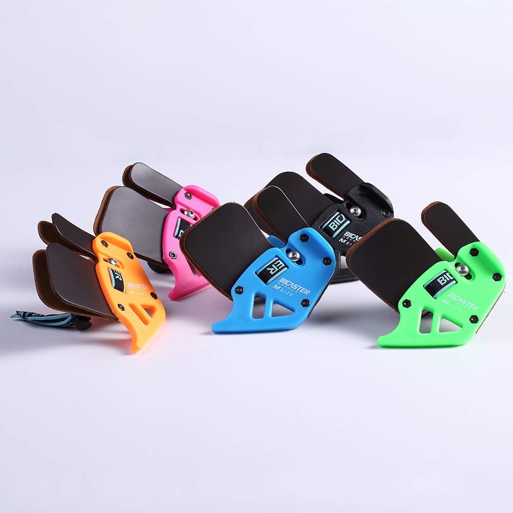 BICASTER Archery Finger Tab Genuine Leather RH Finger Guard (Black, Medium)