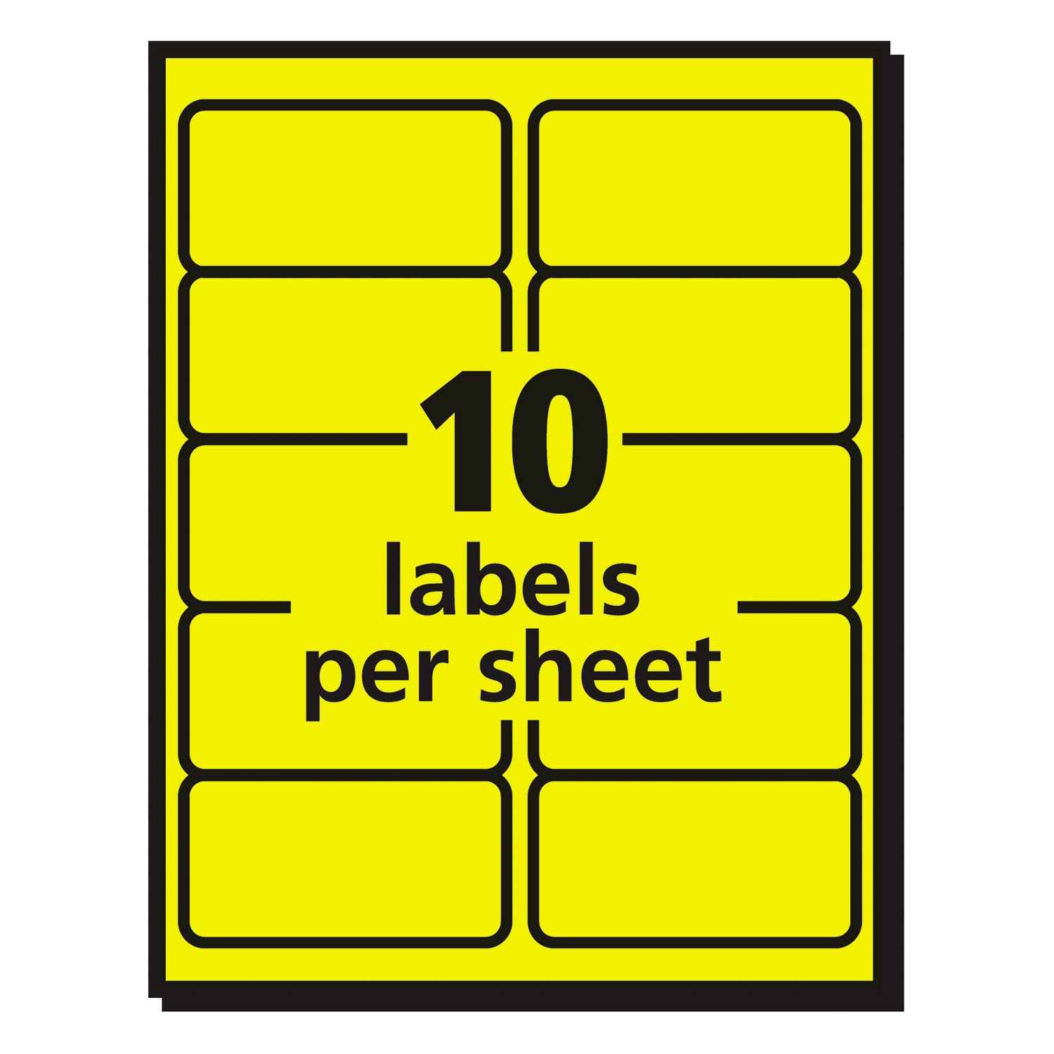 Avery 5978 Neon Laser Labels, Rectangle, 2-Inch x4-Inch , 150/PK, Assorted