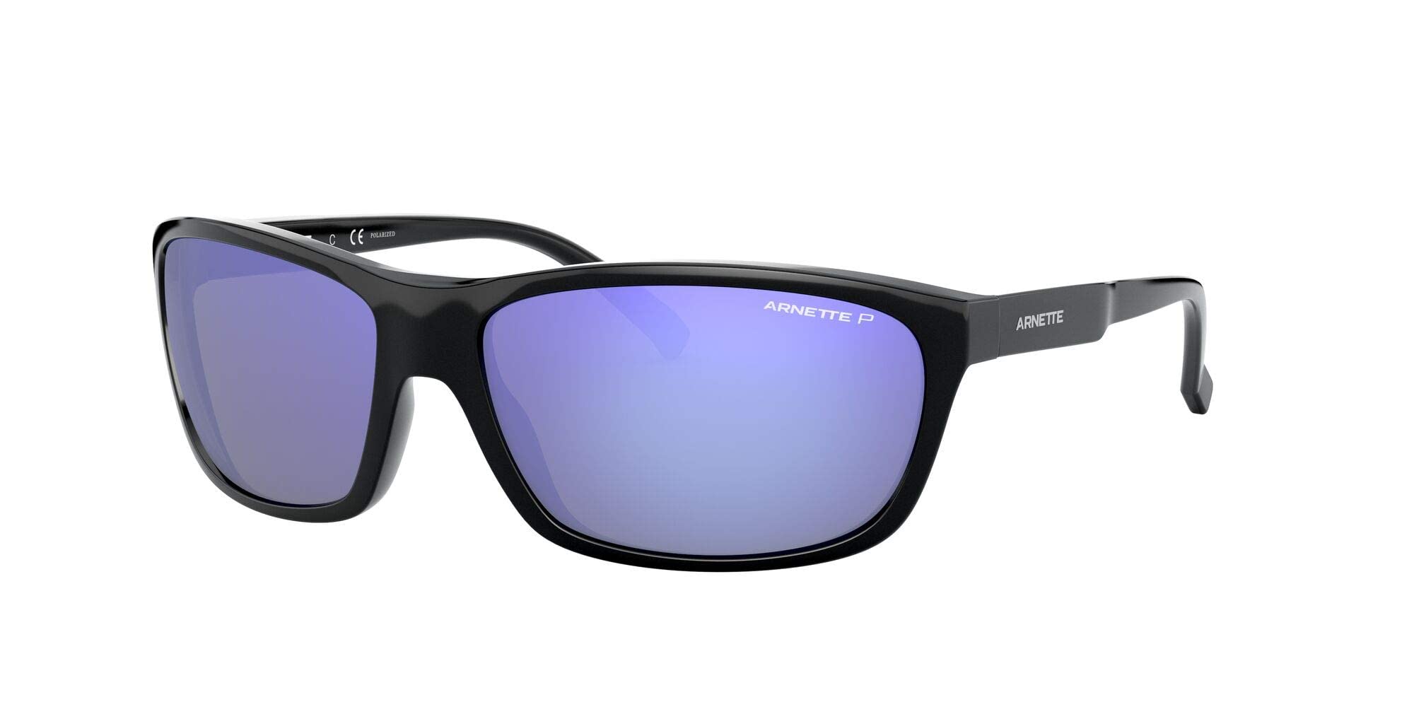 ARNETTE Unisex Sunglasses Shiny Black Frame, Grey-Black Lenses, 63MM