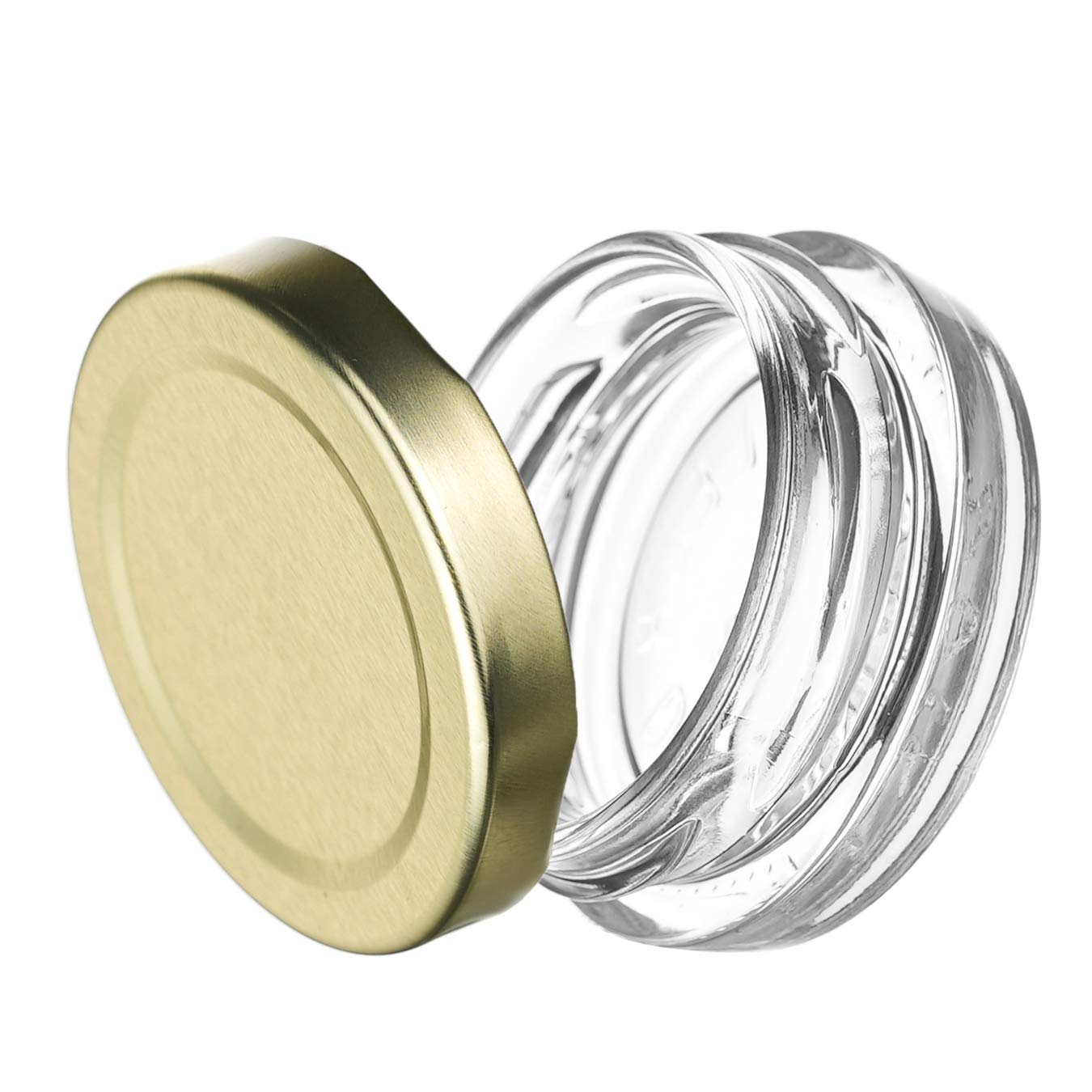Caviar Line Small Mini Glass Jars With Tin Lids - 24 pack x 0.5 oz β All Purpose Empty Storage Jars