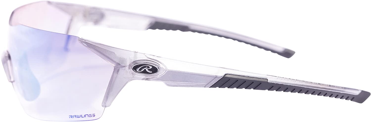 Rawlings Baseball Sunglasses or Softball Sunglasses - Ages 10 to Adult - Unisex Fit - Cycling Sunglasses - White Blue Mirror