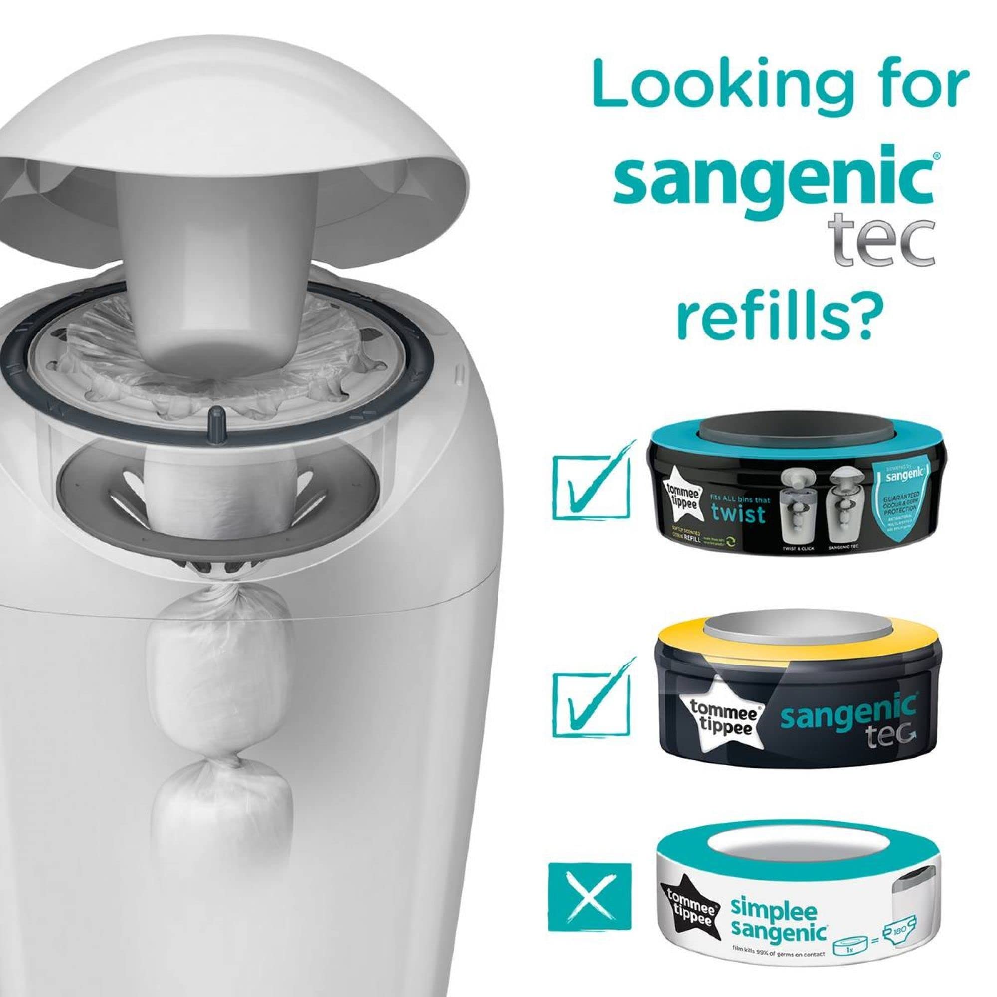 Tommee Tippee Sangenic Compatible Cassette (Pack of 6)