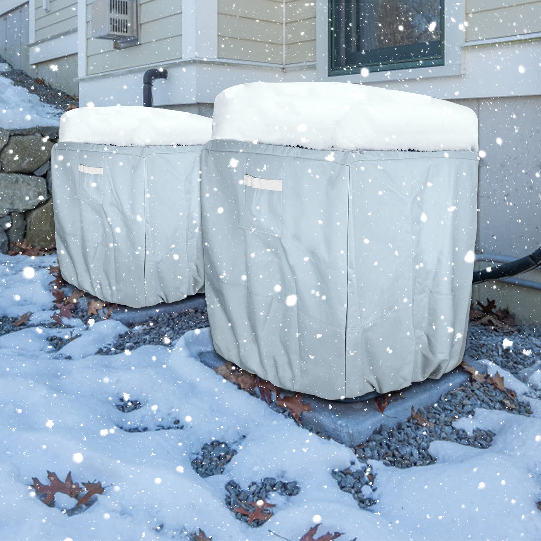 Pearwow Air Conditioner Cover for Outside Unit,Outdoor Central Winter AC Cover Fits up to 24L x 24W x 30H inches