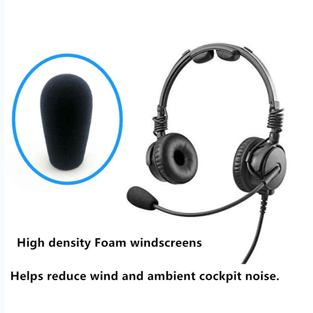 LINHUIPAD 10 Pack Microphone Cover Mic Muff Compatible with Telex 750/760/850 Windscreen Foam Covers Pilot Aviation Headset Microphone Pop Filter