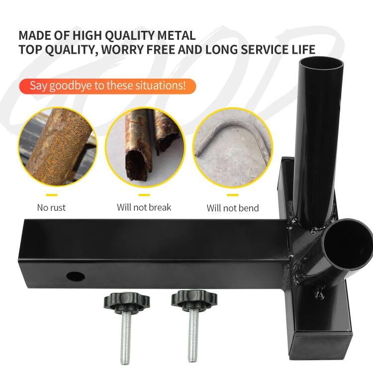 Bolaxin Hitch Mount Flag Pole Holder Universal Flagpole Truck Bracket with Anti-Wobble Screws fit for 2 inches Receiver