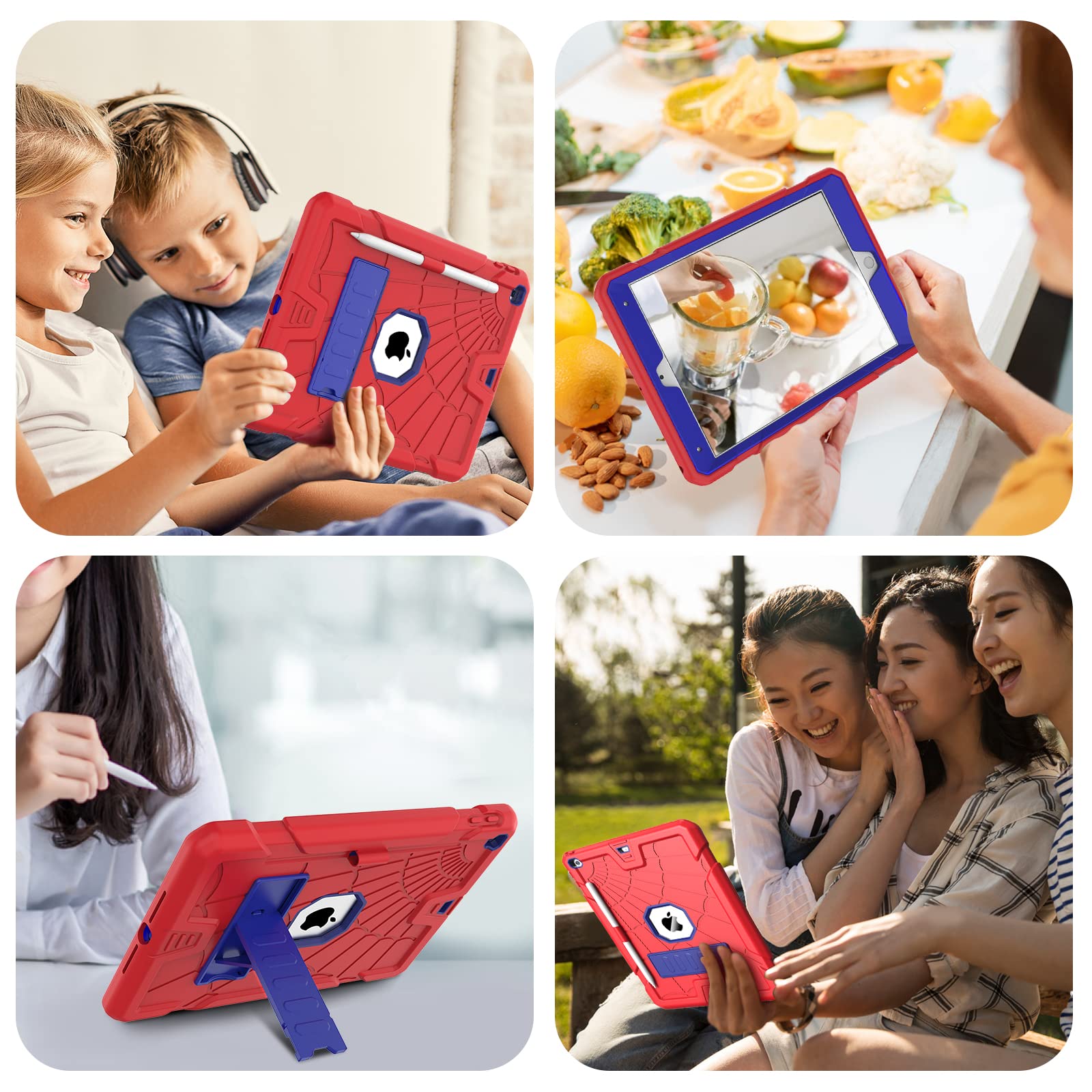 Blosomeet Kids Case for iPad 9th Generation Case 2021 / iPad 8th Generation 2020 / iPad 7th Generation 2019 Case with Tempered Glass Screen Protector & Stand | iPad 10.2 Inch Case with Pencil Holder