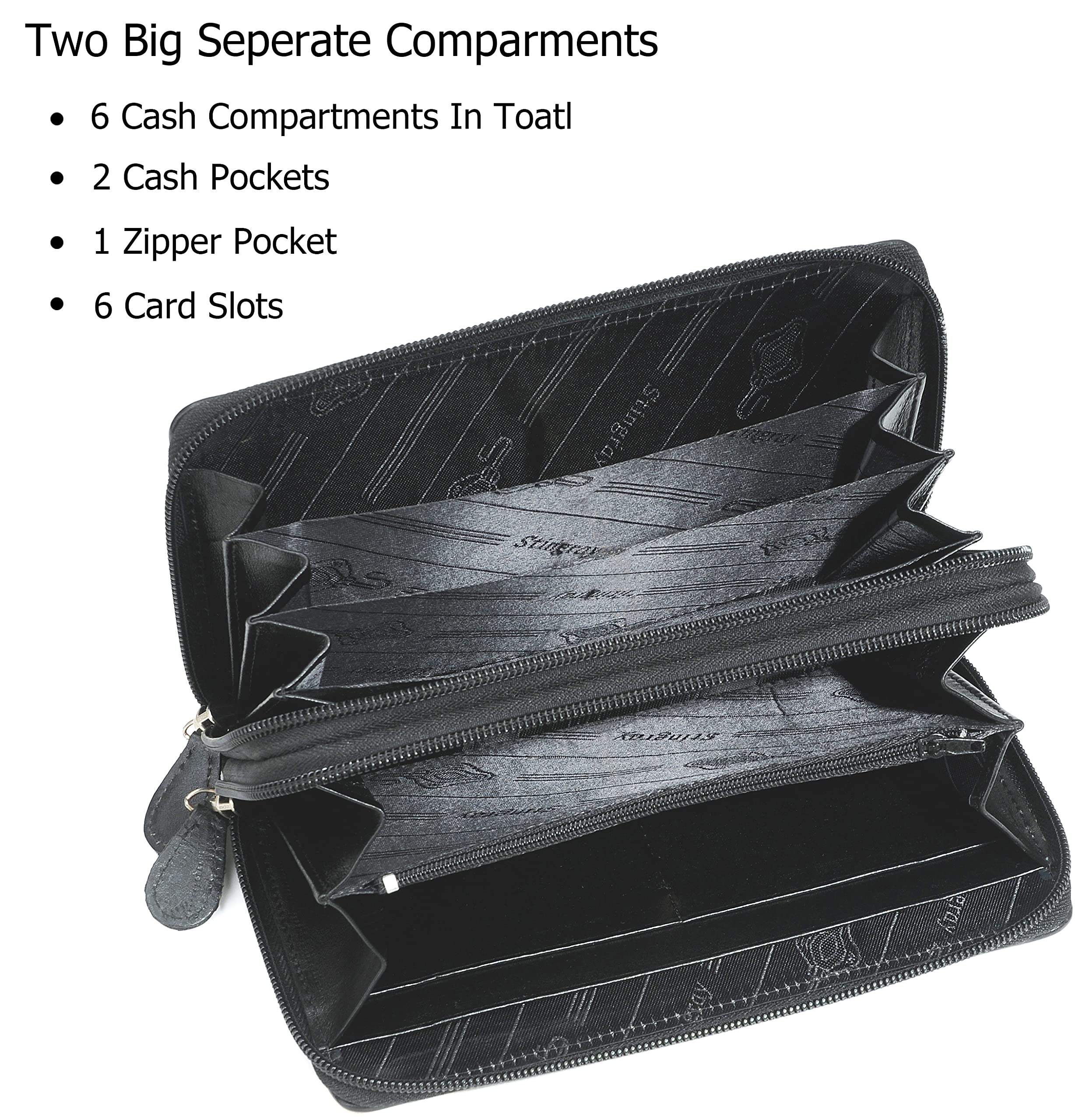 Lucky potato Luxury Genuine Stingray Skin Leather Clutch Checkbook Wallet for Men and Women with Wirstlet,Multi Card Organizer and Large Capacity Purse,Multicolor,Per-zip Wallet