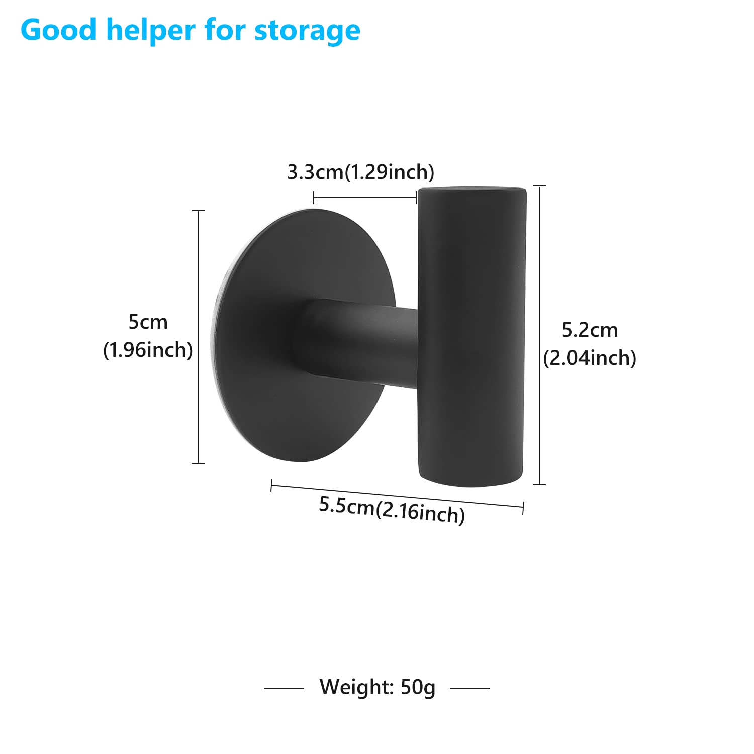 Dohia Adhesive Towel Hooks Matte Black Heavy Duty Sticky Towel Hooks Stainless Steel Waterproof Shower Hooks D1-2307-ZXZZYMG