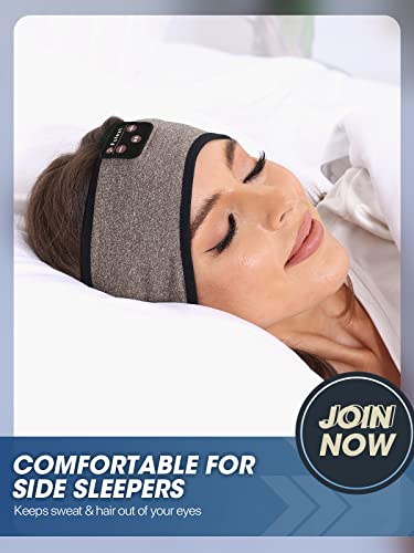Fulext Sleep-Headphones-Bluetooth-Sleeping-Headband - Sleeping Headphones for Side Sleeper, Elastic Music Band Cozy ASMR Wireless Eye Mask Valentines Day Gifts for Her Him Wife Husband Women Men