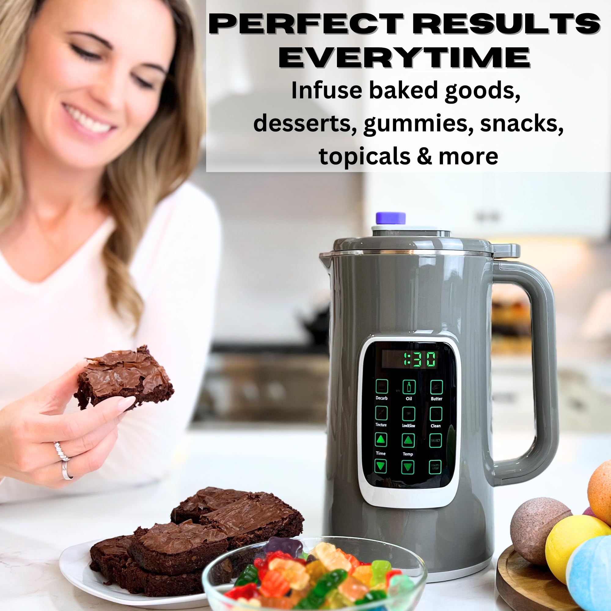 Decarboxylator and Infuser Machine, Magic Herb Butter Machine, Oil Infuser Machine, Gummy Maker, Mess-Free, Easy to Use, Make Desserts, Tincture, Lotions & More, Includes Strainer β EdiWhip 2.0